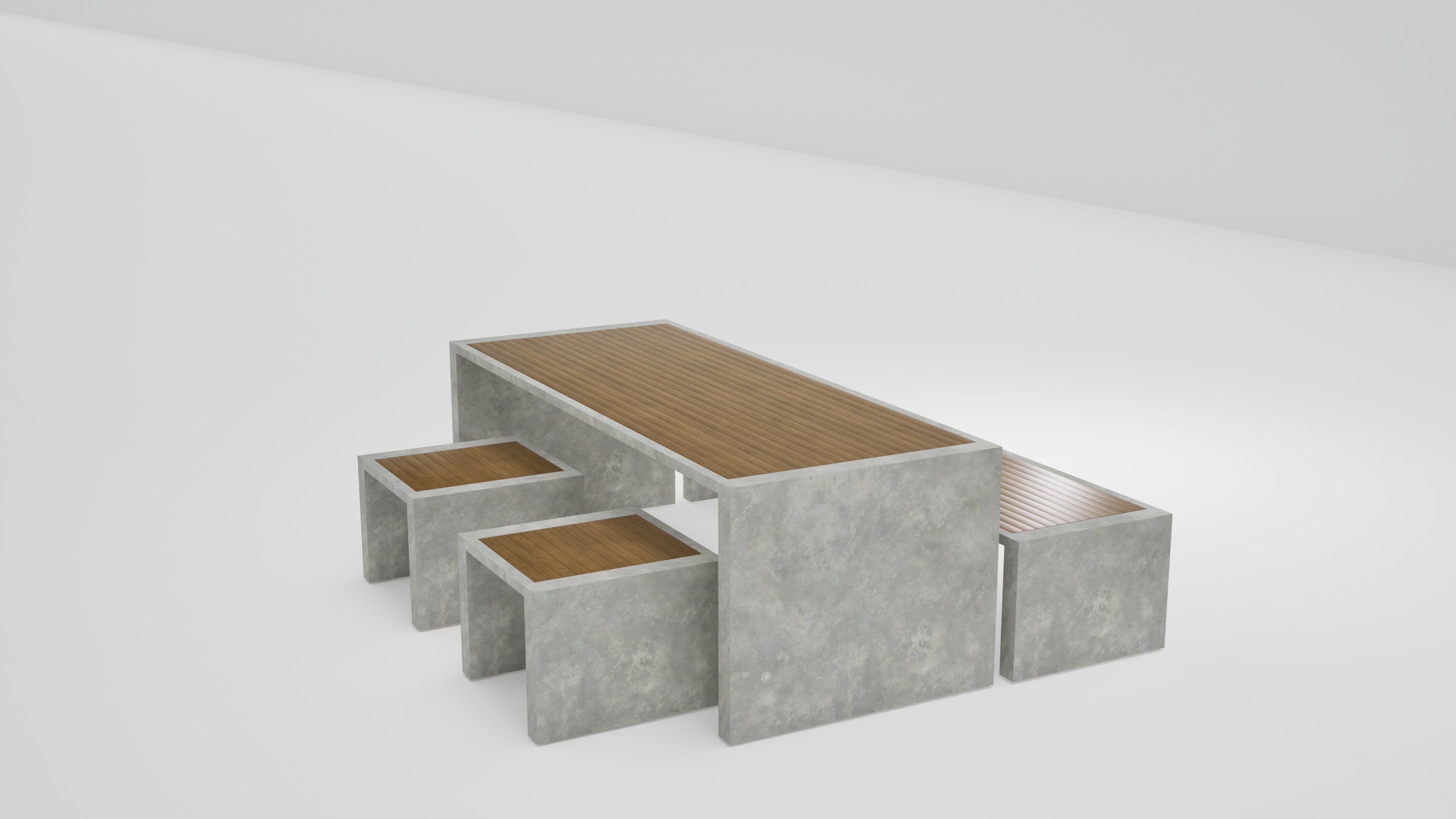 3D model Marina Bench Set - Stoll Table VR / AR / low-poly | CGTrader