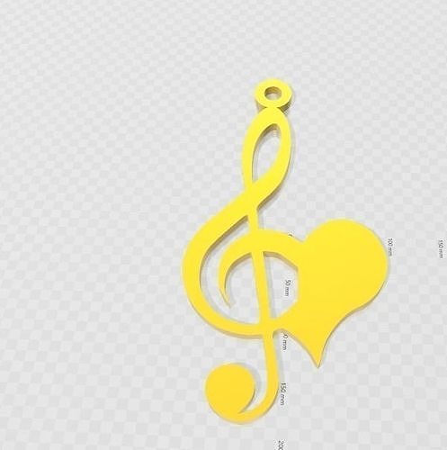 Musical note Sol key earrings 3D model 3D printable | CGTrader