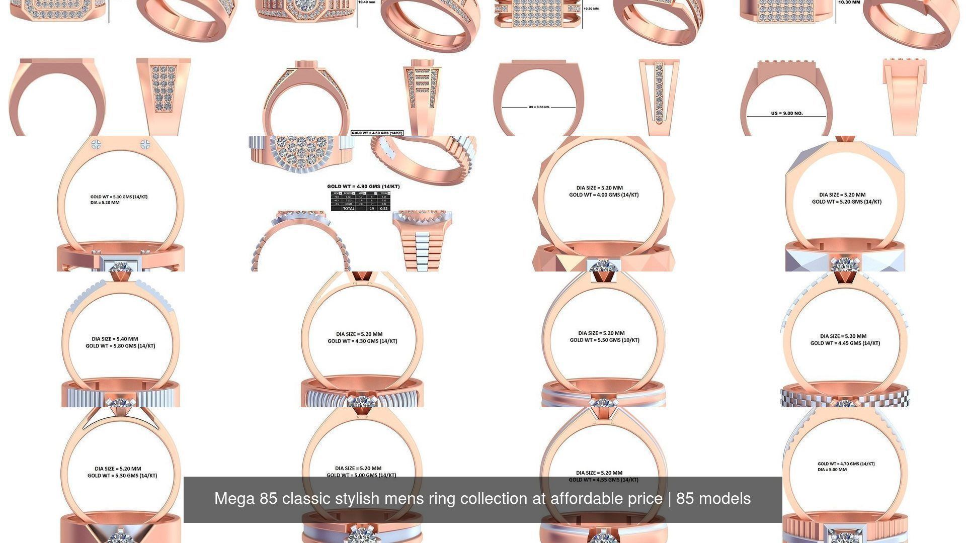 Mega 85 classic stylish mens ring collection at affordable price 3D ...