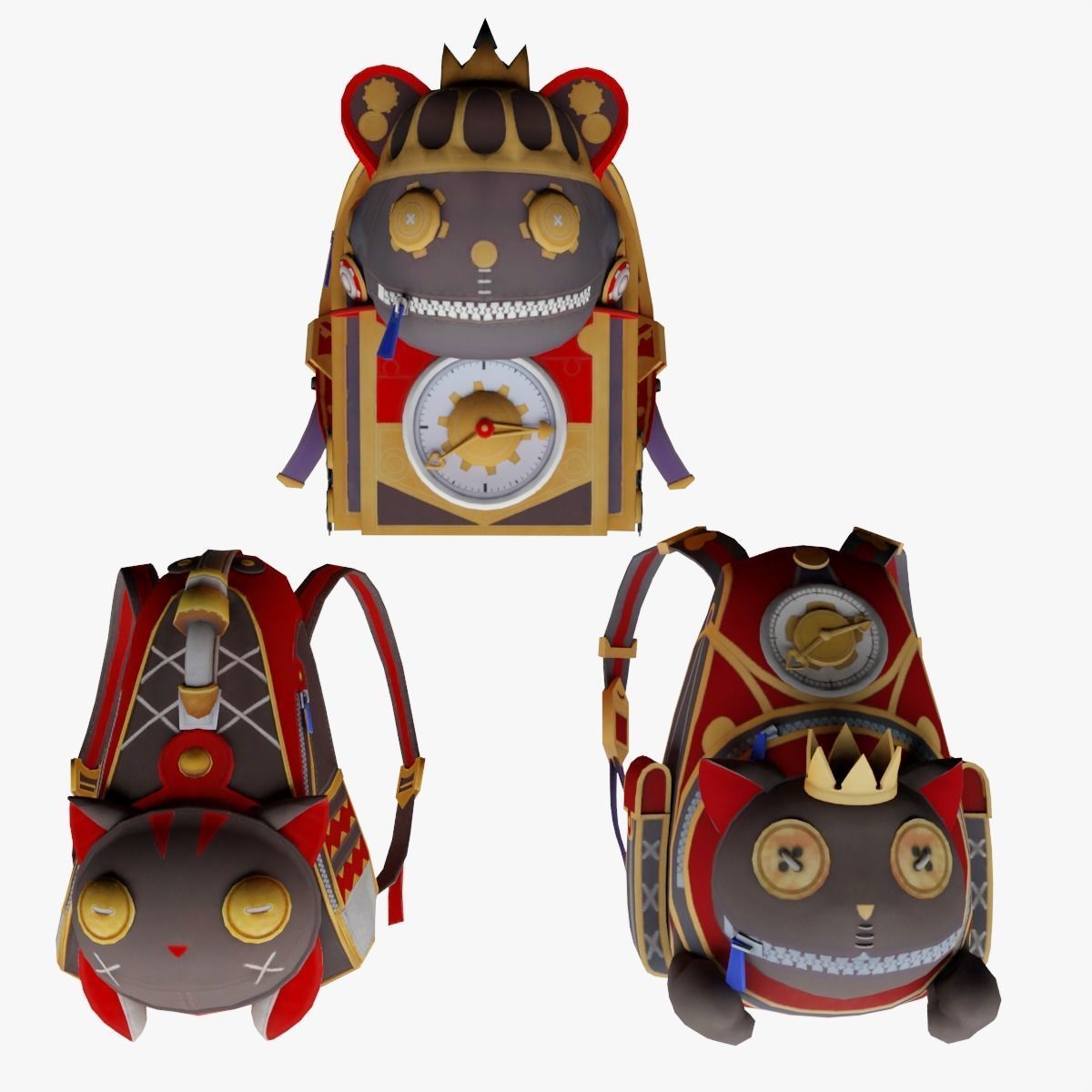 Bag 3x Clockwork Ursa Backpack 3D model | CGTrader