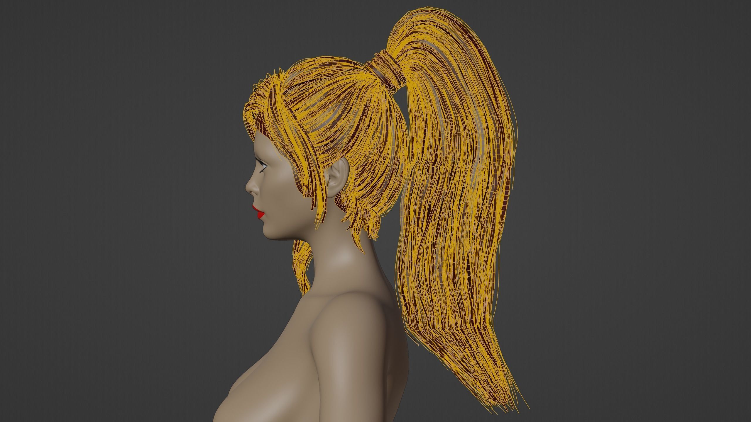 3D model Model Actress Cara Delevingne - Blonde Ponytail and Side Bangs ...