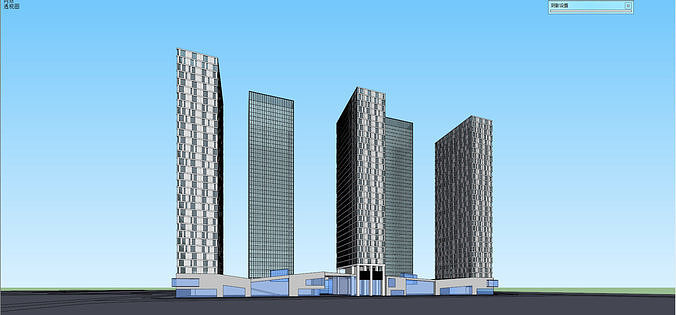 SU model of Poly high-rise office building building 3D model | CGTrader