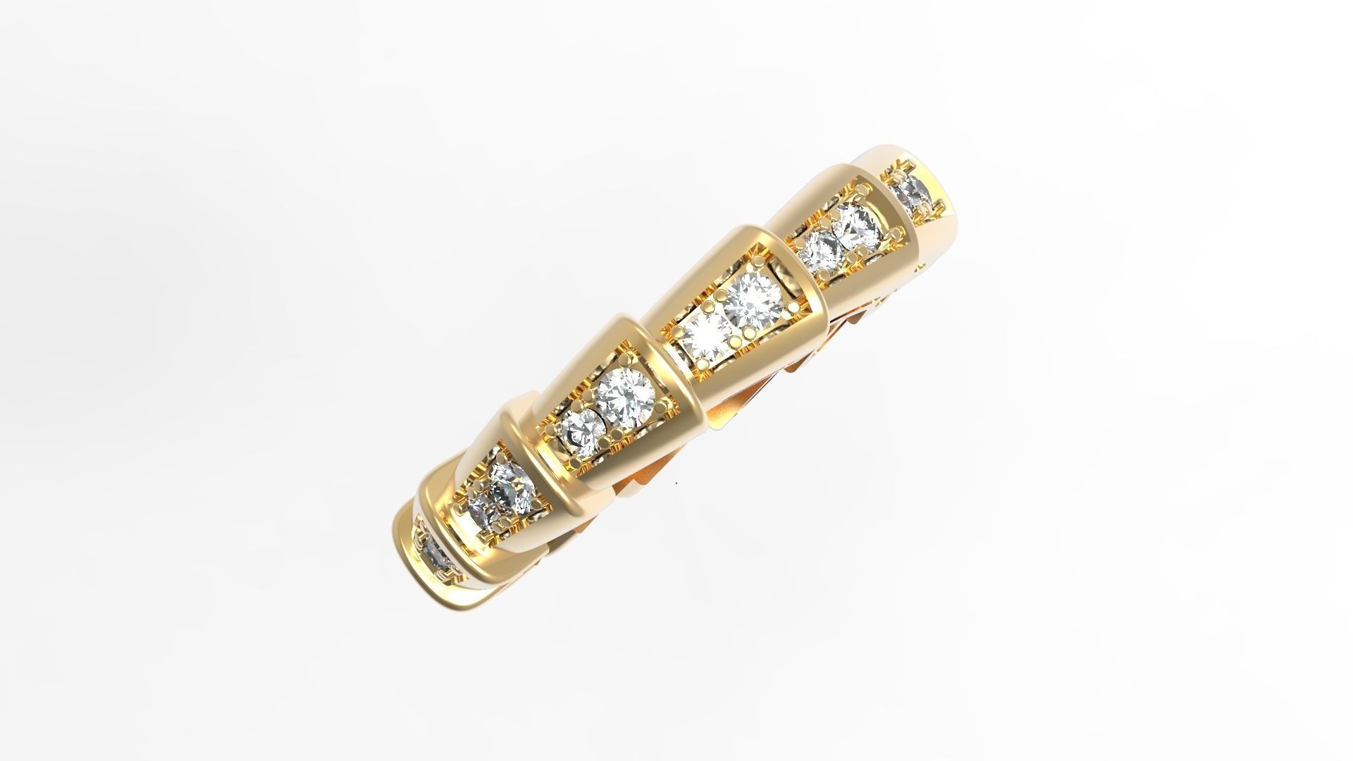 Serpenti Viper Diamond Ring 16 5mm 3D model 3D printable | CGTrader