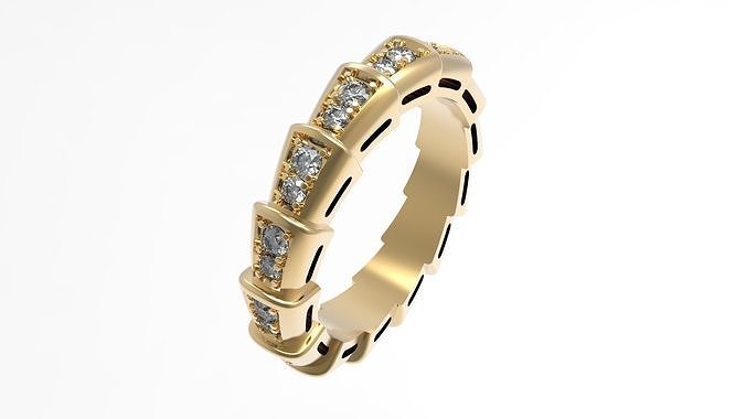Serpenti Viper Diamond Ring 16 5mm 3D model 3D printable | CGTrader