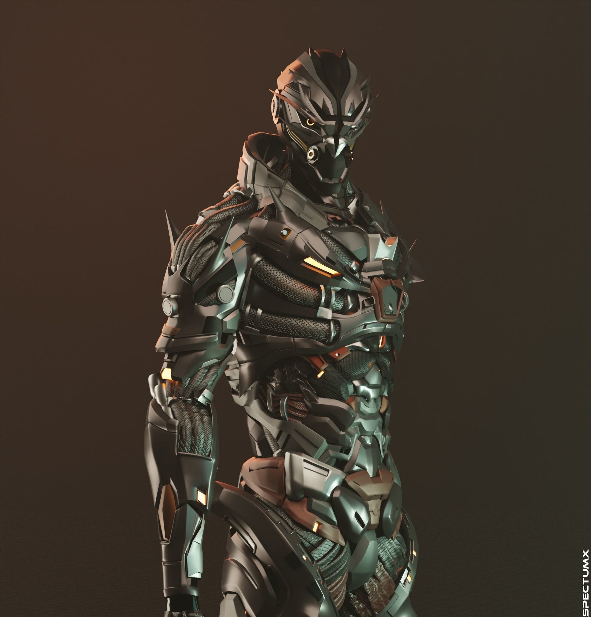 3D model Cyberpunk Combat Armor Character VR / AR / low-poly | CGTrader