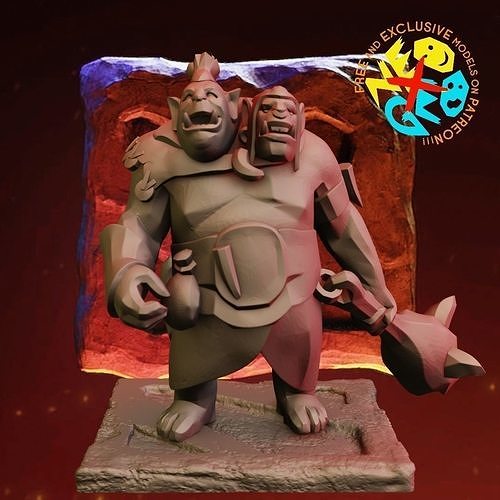 OGRE MAGI - DOTA 2 3D model 3D printable | CGTrader
