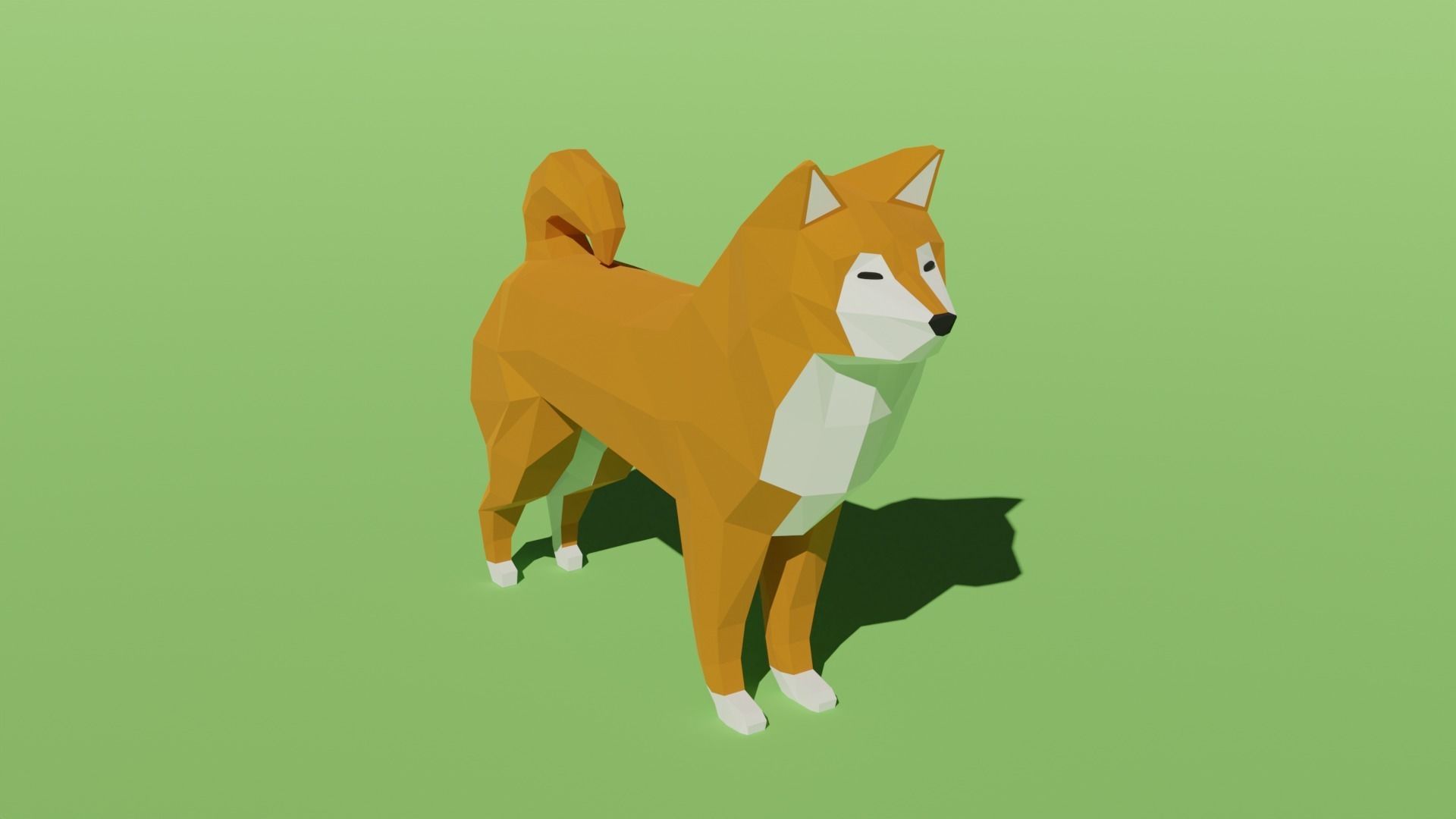 3D model Shiba Inu - low-poly 3D model rigged dog VR / AR / low-poly ...