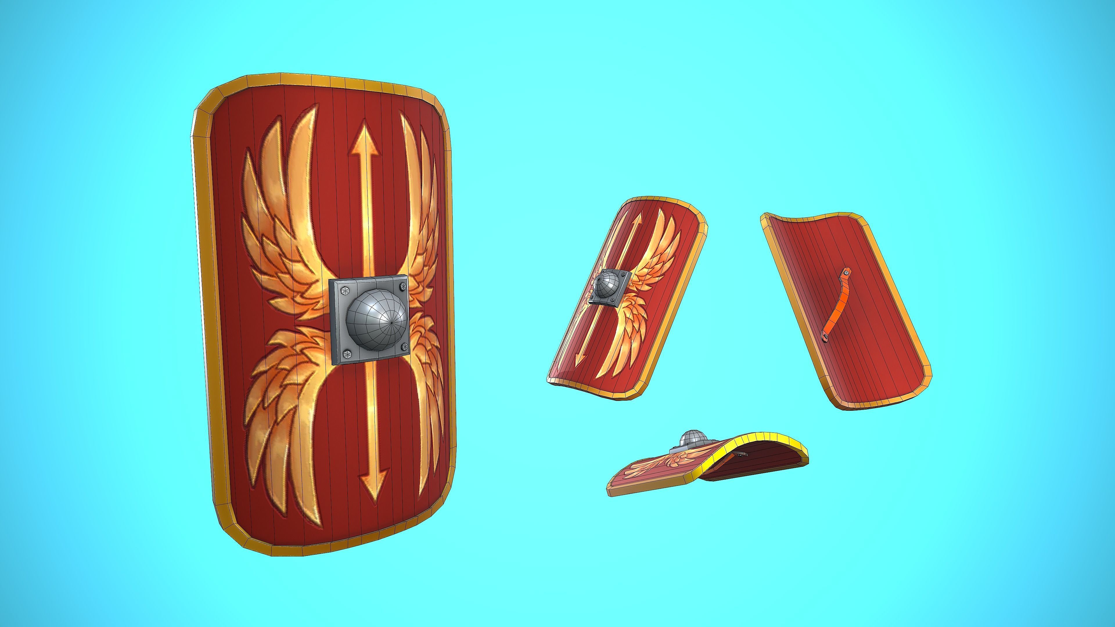 3D model SHIELD 05 - IMPERIAL SCUTUM CARTOON STYLIZED VR / AR / low ...