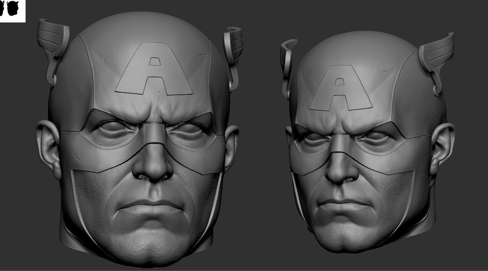 Captain America - Figure Head 3D model 3D printable | CGTrader
