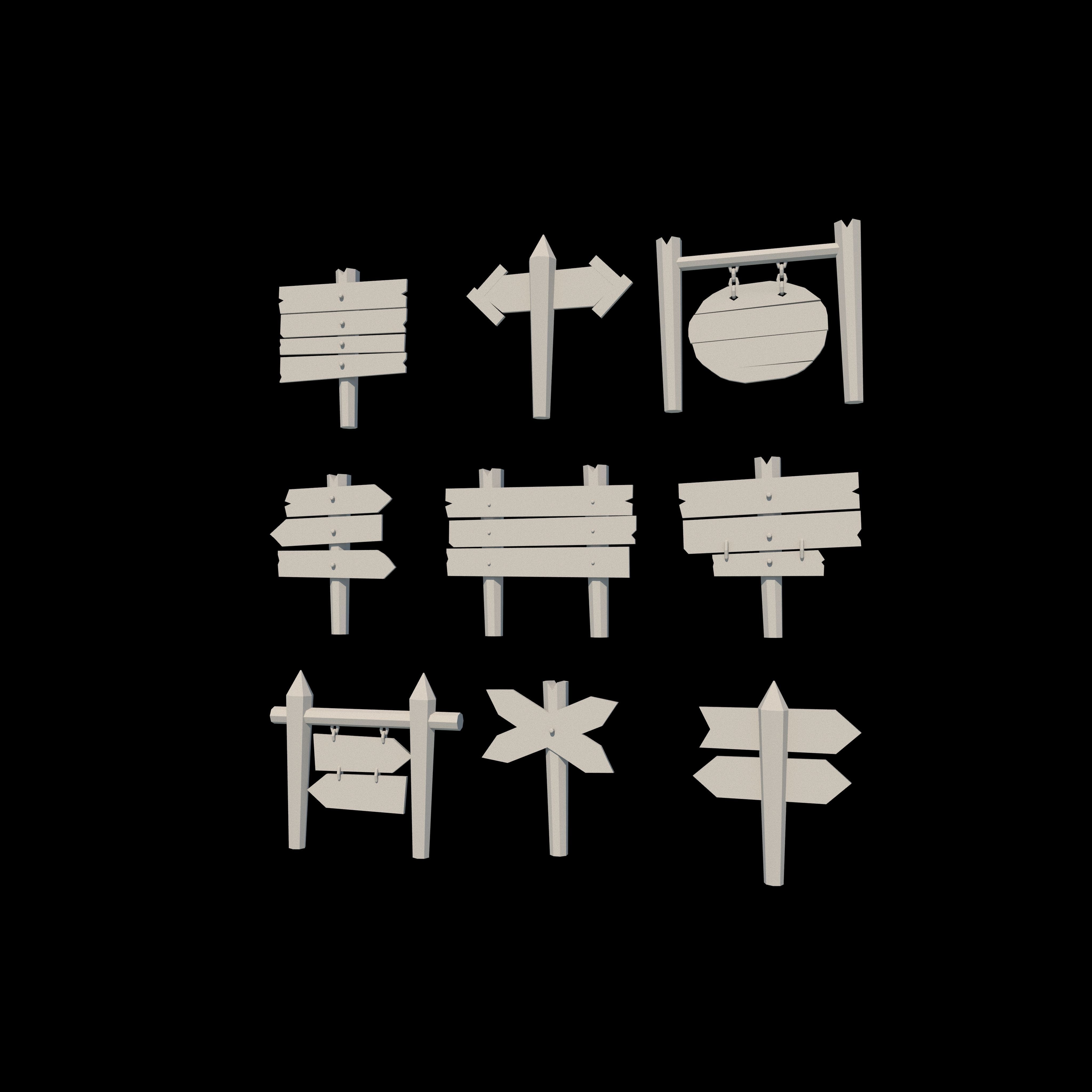 3D model Sign Board VR / AR / low-poly | CGTrader