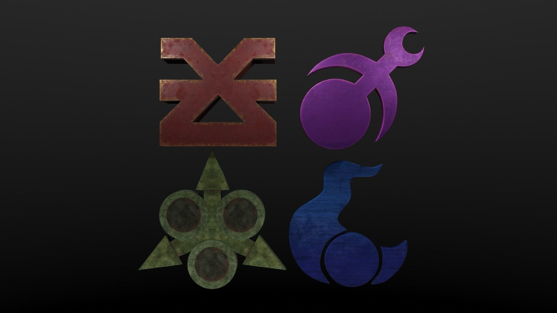 WARHAMMER 40K CHAOS GODS SYMBOLS free VR / AR / low-poly 3D model ...