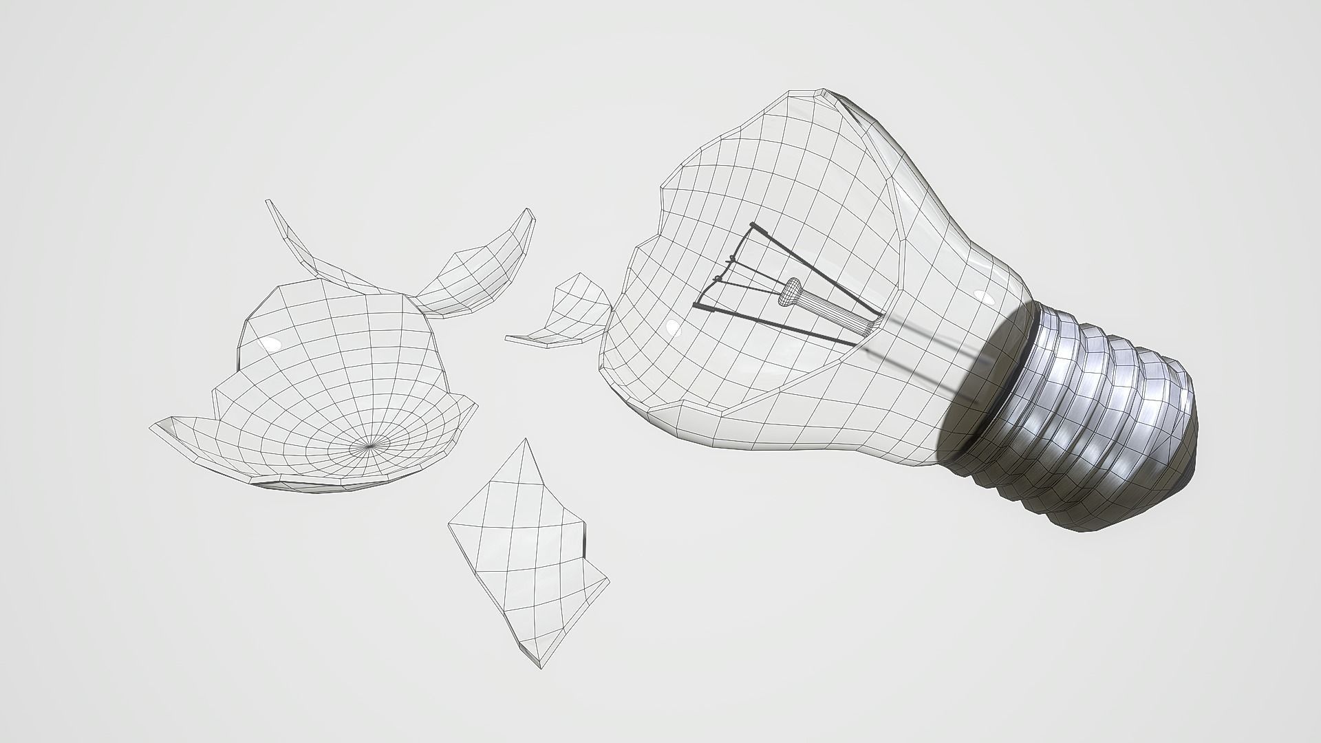 3D model Broken Light Bulb VR / AR / low-poly | CGTrader