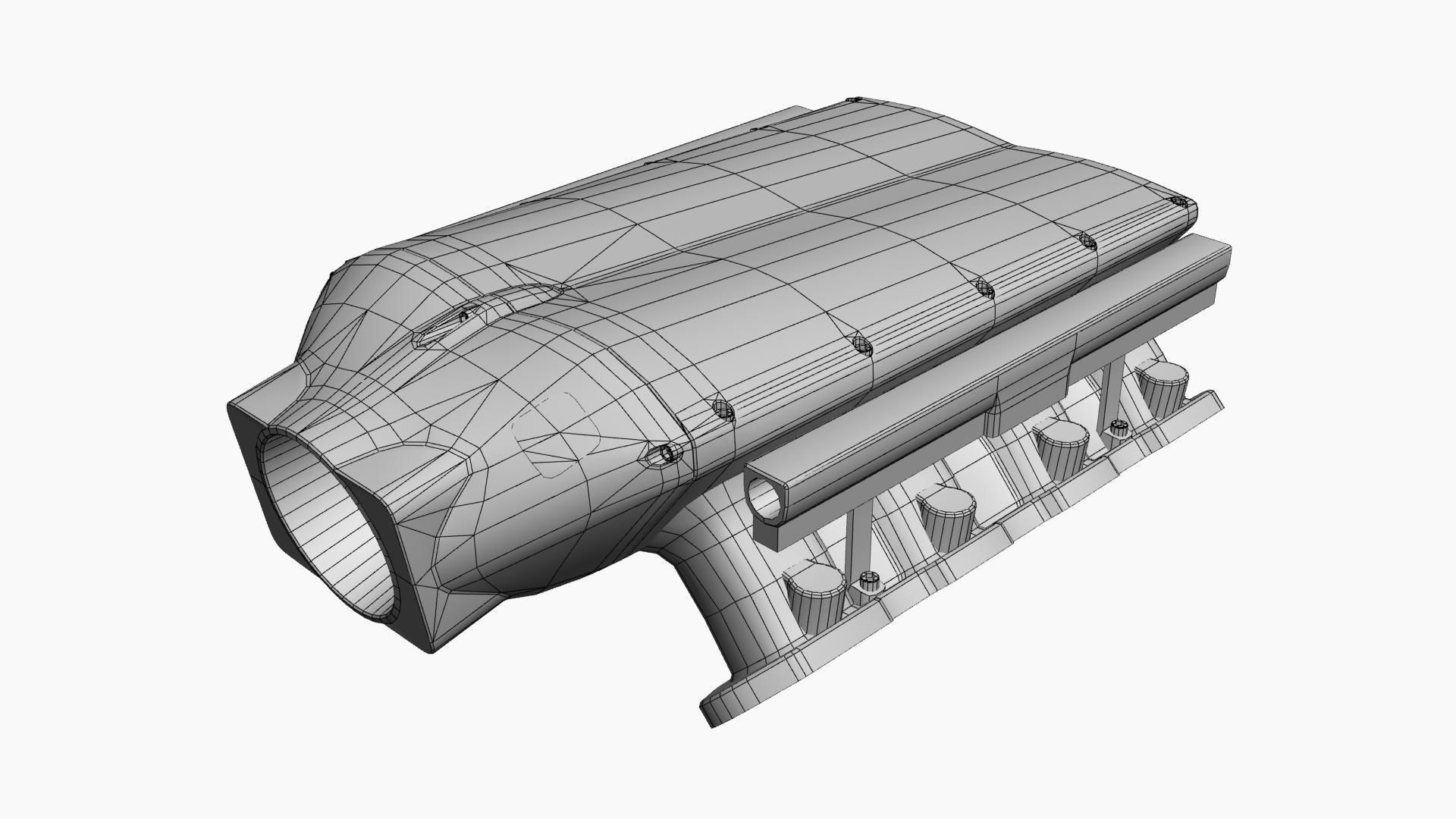 3D model Frankenstein Low Pro billet intake manifold VR / AR / low-poly ...