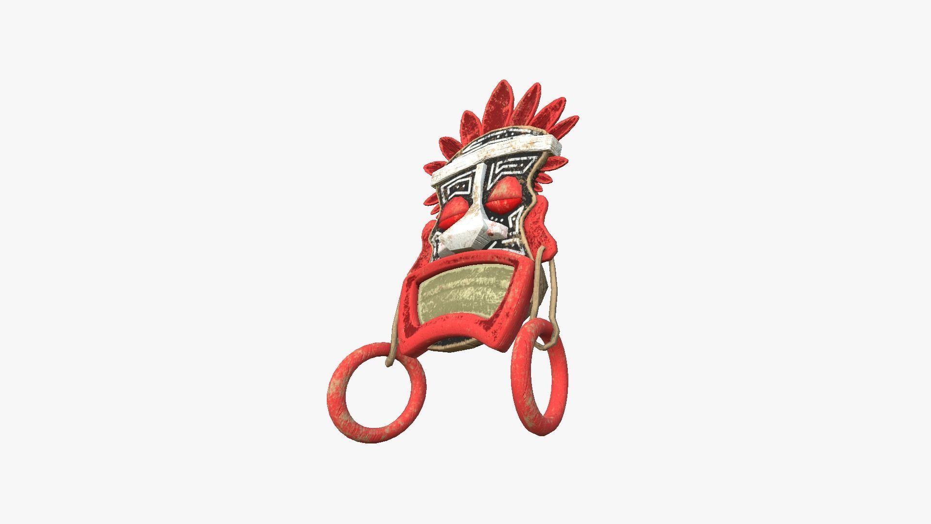 3D model Tribal Mask J02 Black Red - Costume Character Design VR / AR ...