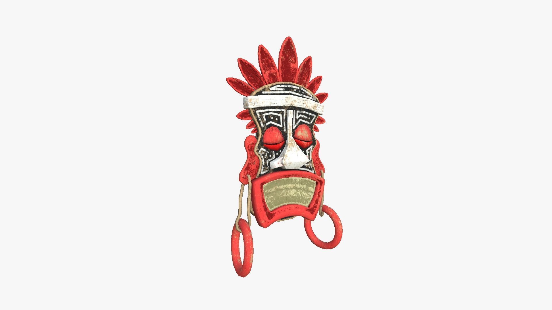 3D model Tribal Mask J02 Black Red - Costume Character Design VR / AR ...