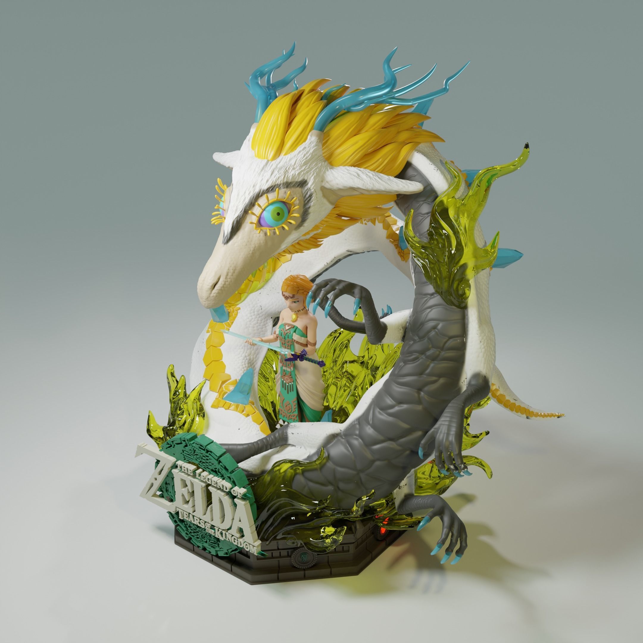 Zelda and Dragon TOTK 3D model 3D printable | CGTrader