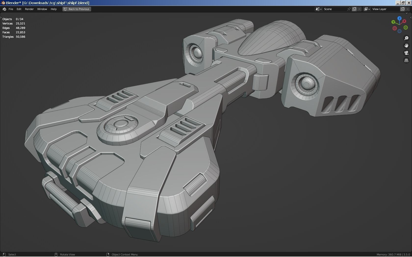 3D model Sci-Fi Scout Spaceship VR / AR / low-poly | CGTrader