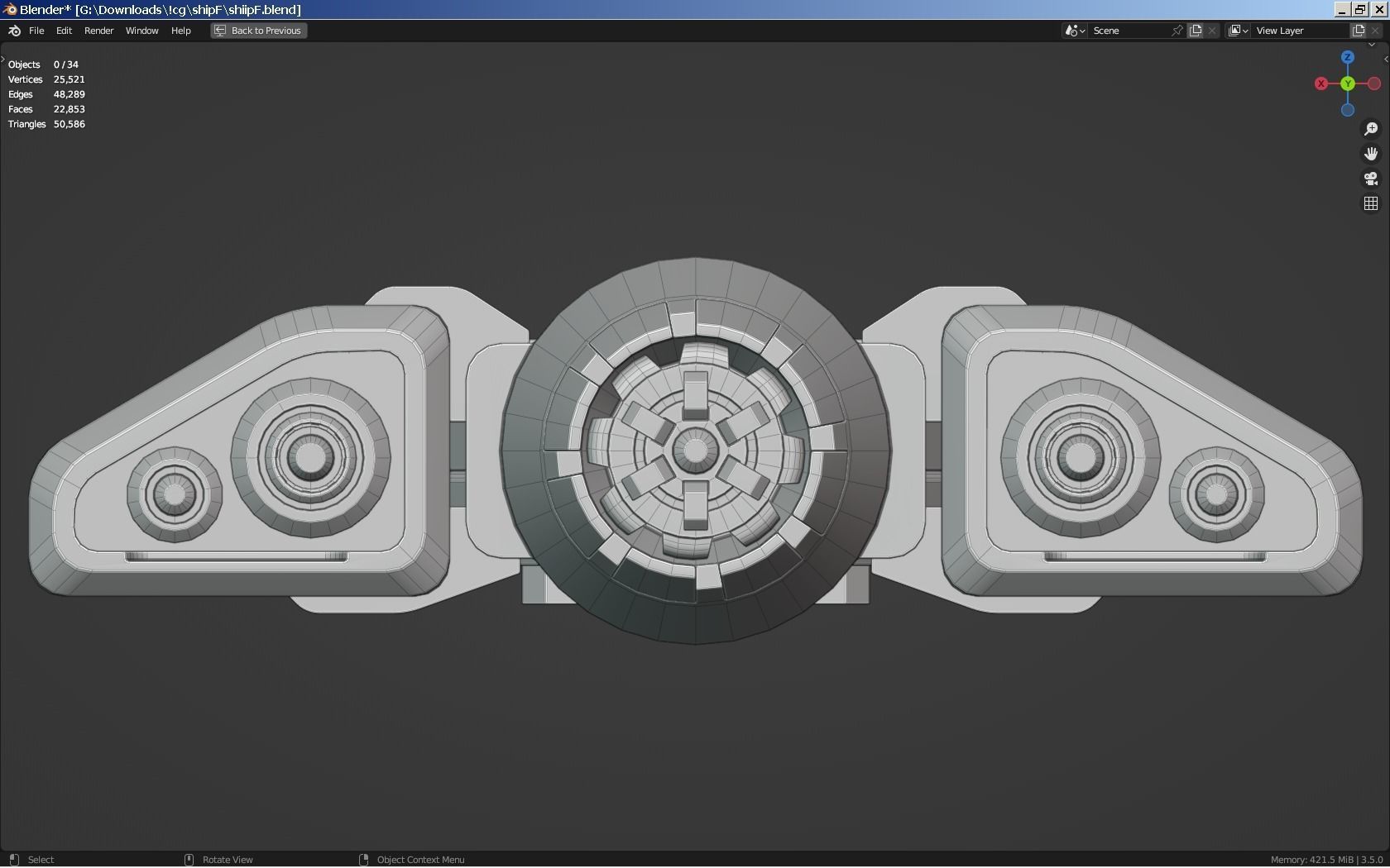 3D model Sci-Fi Scout Spaceship VR / AR / low-poly | CGTrader