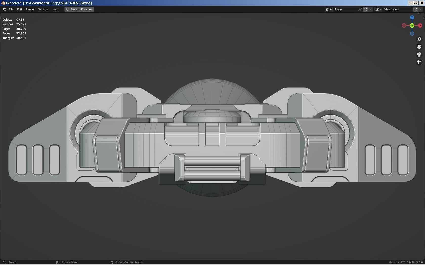 3D model Sci-Fi Scout Spaceship VR / AR / low-poly | CGTrader