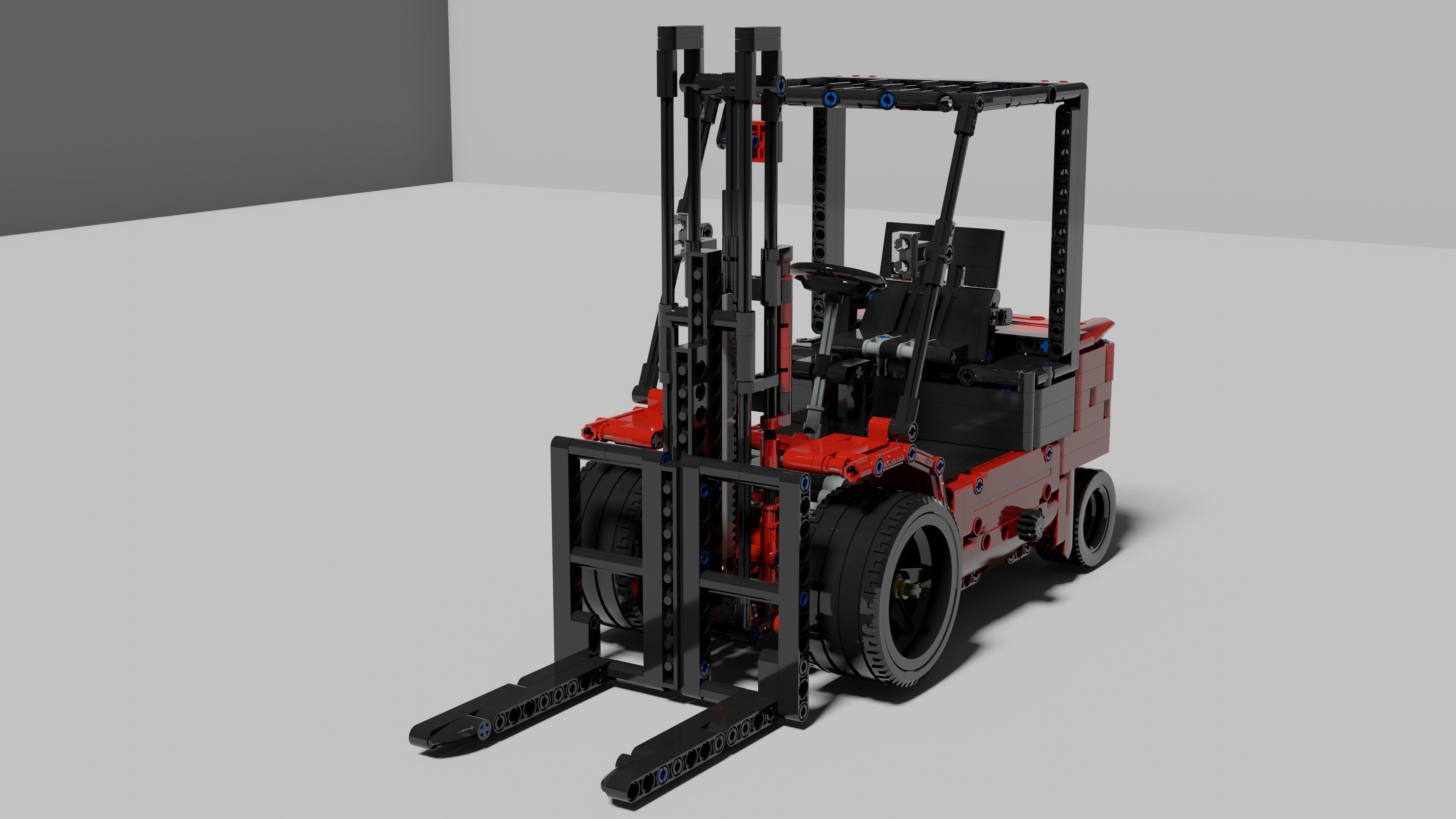 Lego Forklift Technic free VR / AR / low-poly 3D model | CGTrader