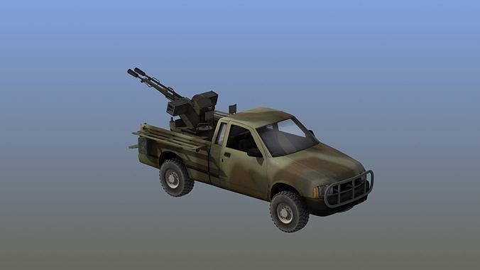 Technical Gun Truck 3D model | CGTrader