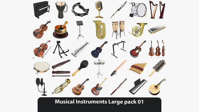 Musical Instrument Large Collection 01 - 36 PBR models | CGTrader