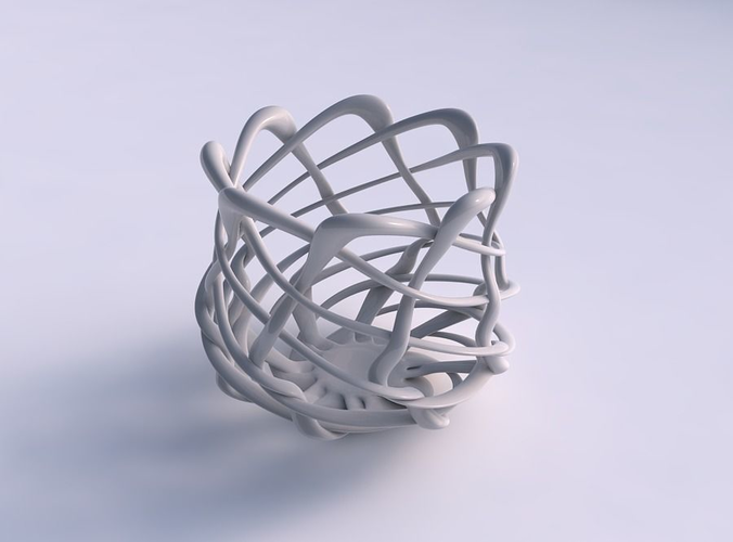Bowl cylindrical with interlacing fine lattice wide middle 3D model 3D ...