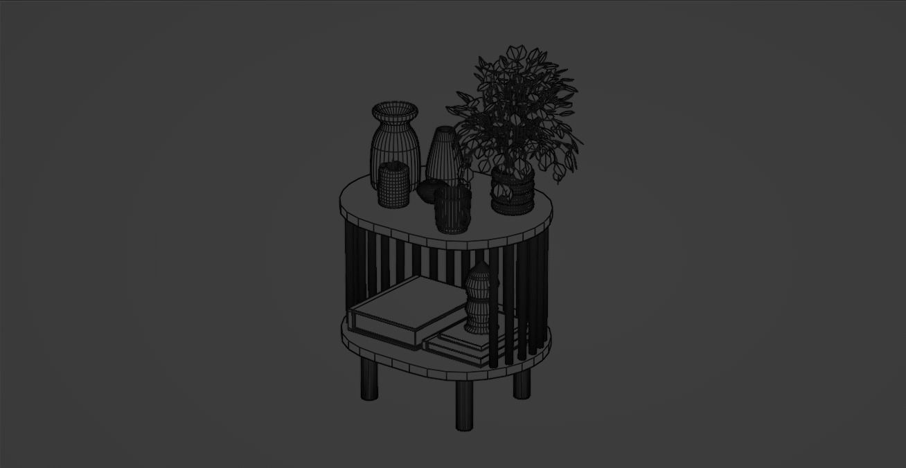 Bamboo Bedside Table Connery 3D model animated | CGTrader