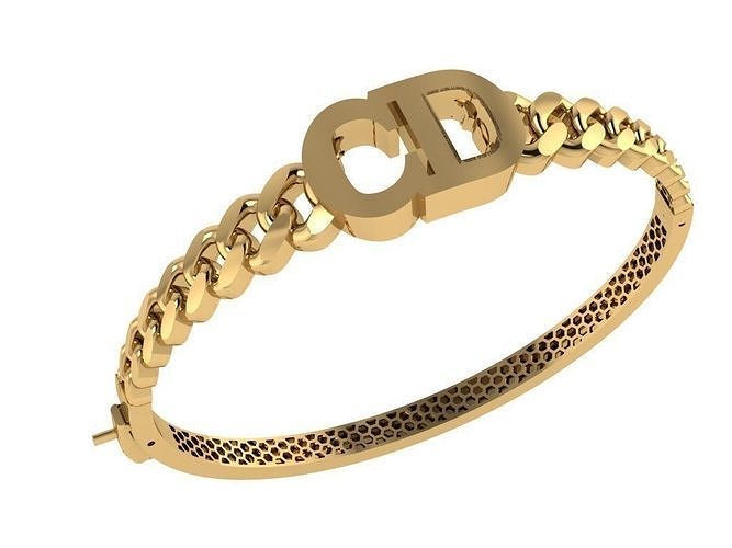 Direct casting gold bracelet 3D model animated | CGTrader