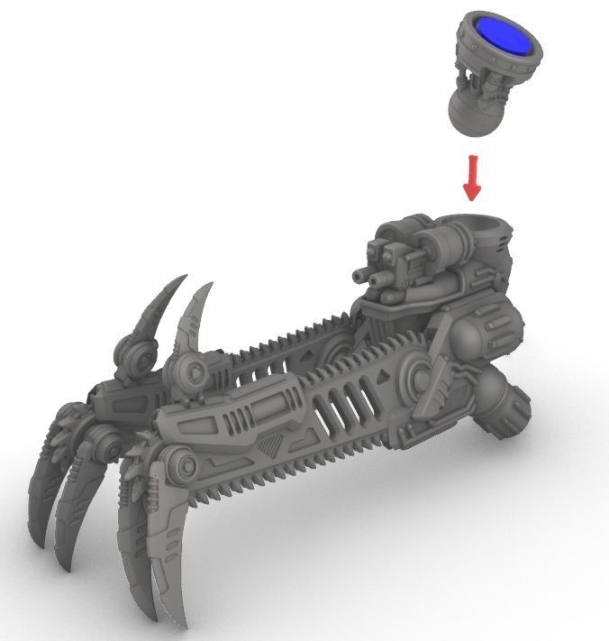 Cazador Double Chain Weapons And Heavy Flame Cannon-Separate 3D model ...