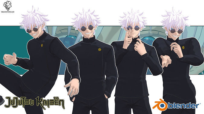 Gojo Satoru 3D model rigged | CGTrader