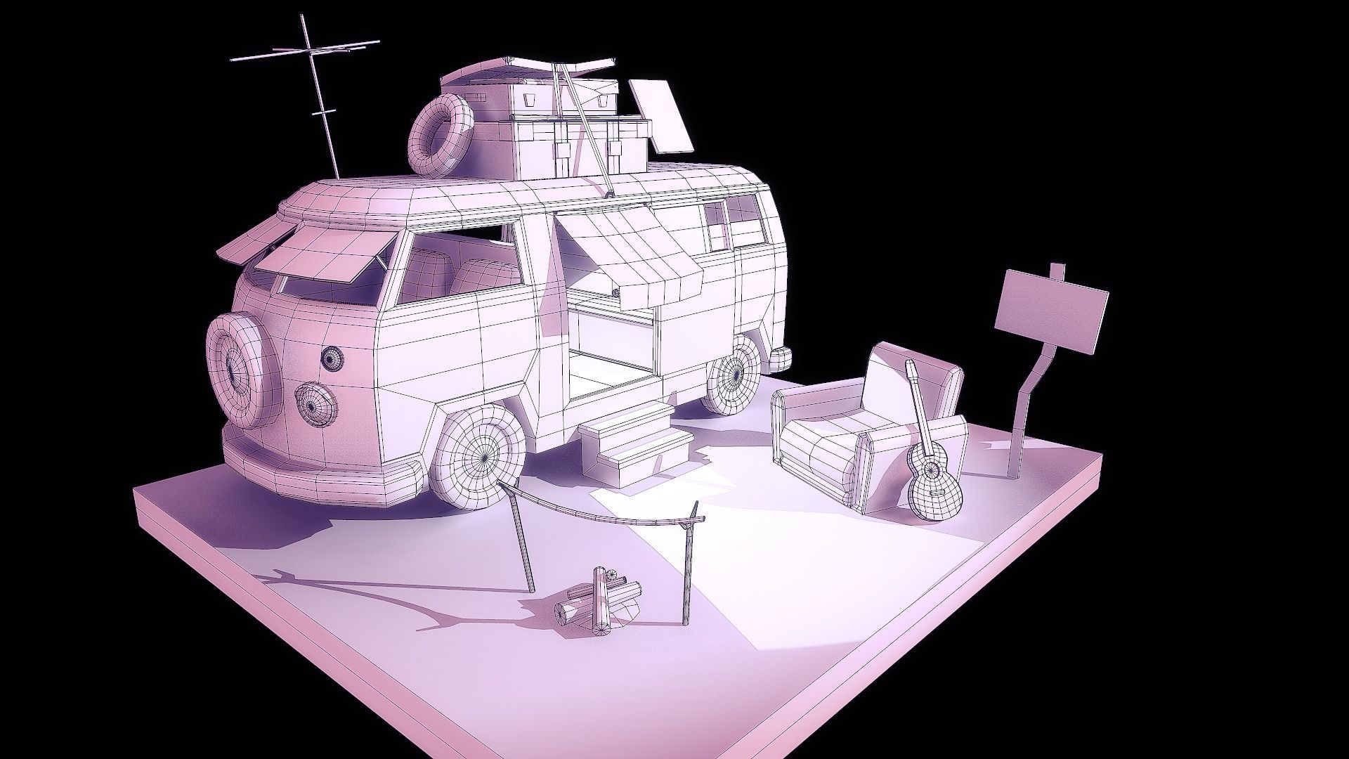 3D model Peace Van VR / AR / low-poly | CGTrader