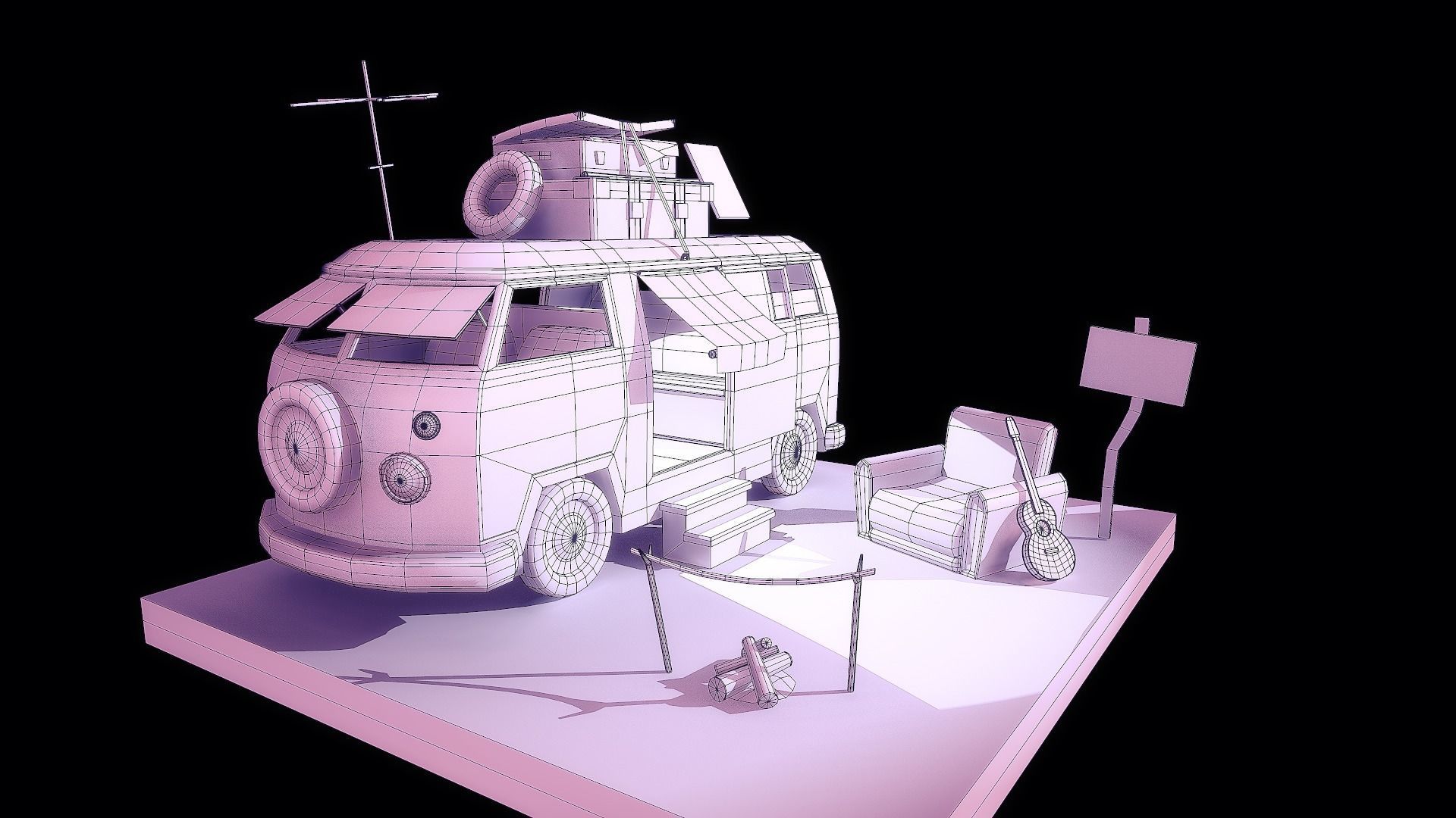 3D model Peace Van VR / AR / low-poly | CGTrader