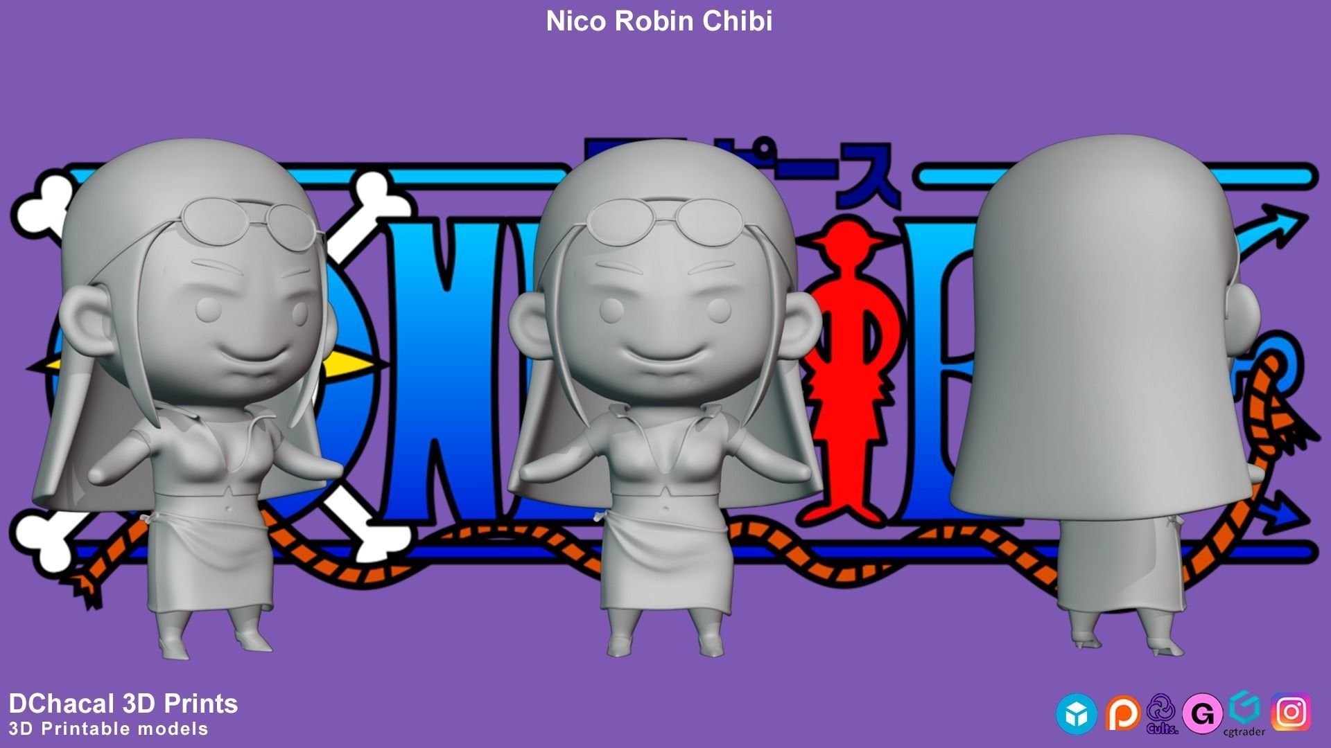 Nico Robin Chibi - One Piece 3D model 3D printable | CGTrader