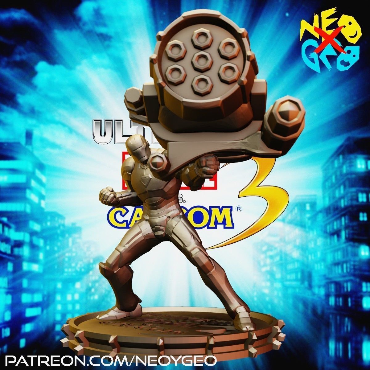 IRON MAN WITH PROTON CANNON - MARVEL VS CAPCOM 3 free 3D model 3D ...