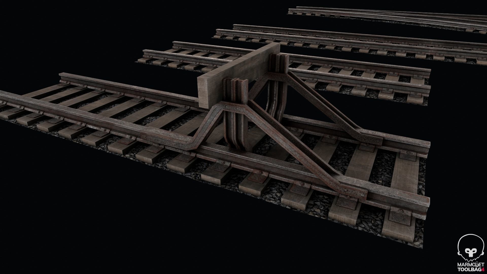 3D model Old Modular Railway Tracks VR / AR / low-poly | CGTrader