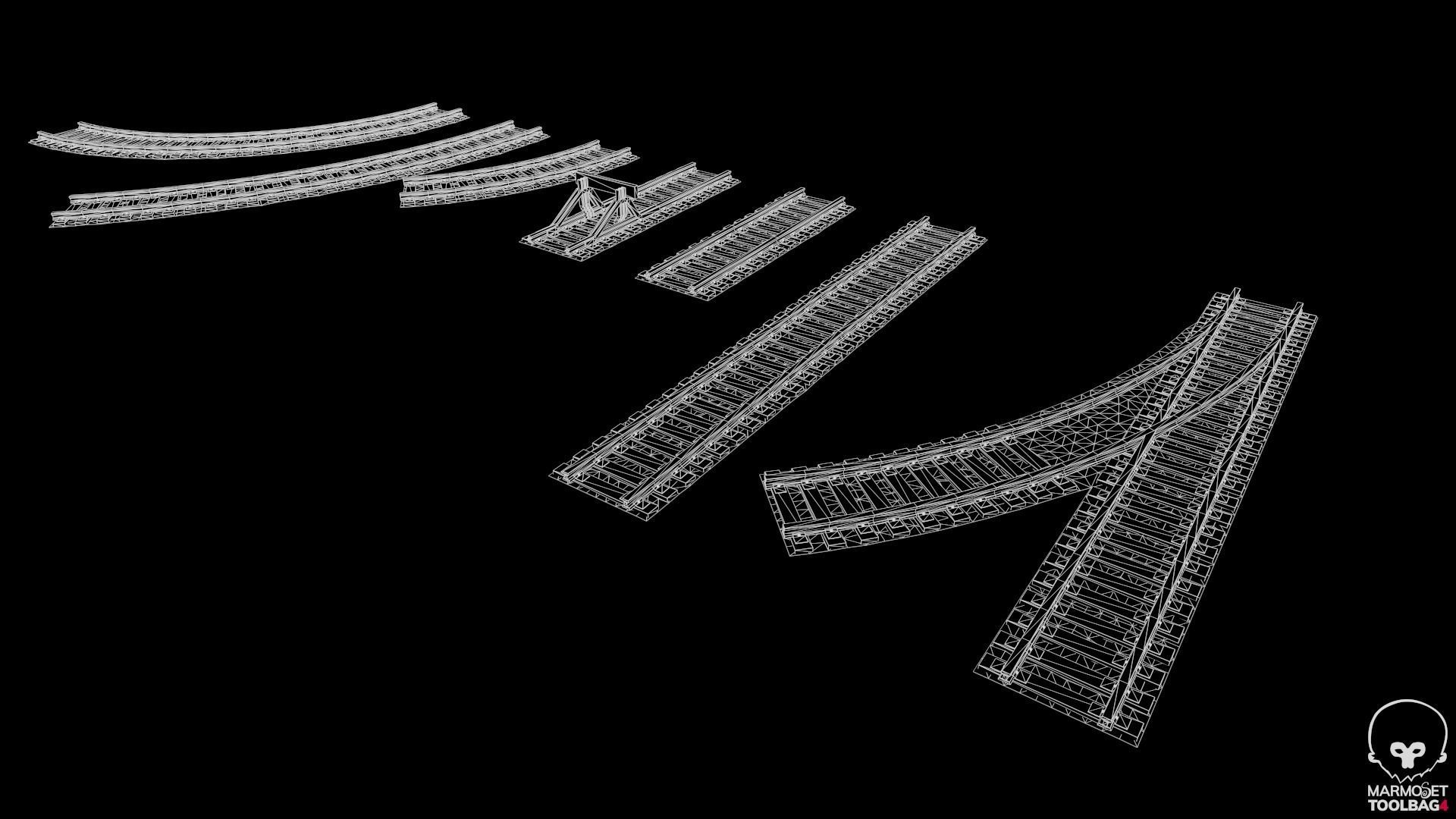 3D model Old Modular Railway Tracks VR / AR / low-poly | CGTrader