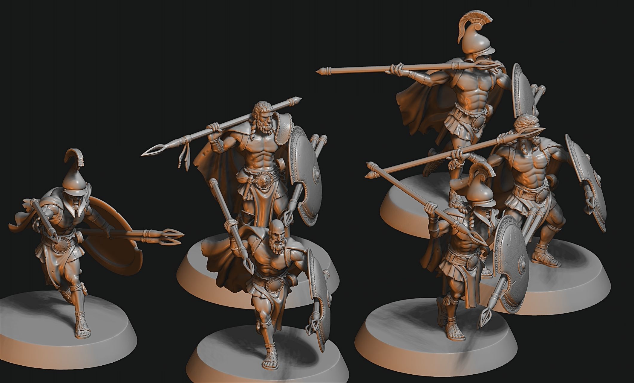 Ancient Greek Peltasta - Trathian Wolves - 32mm Miniatures 3D model 3D ...