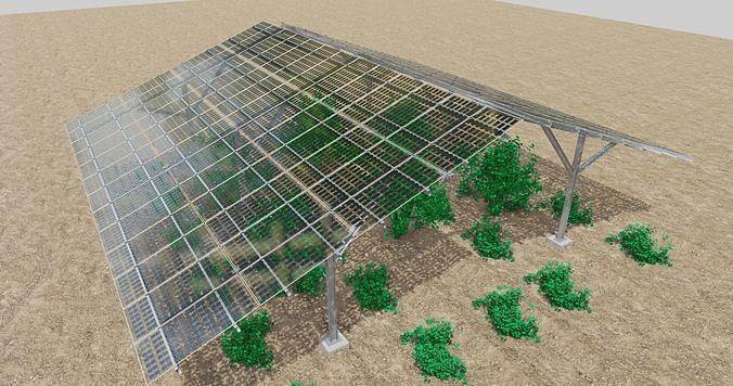 Solar Steel Construction For Farms Type-4 3D model | CGTrader