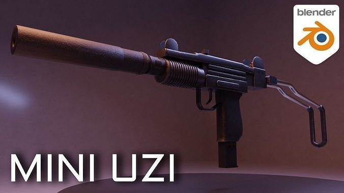 3D model Mini UZI Suppressed Model VR / AR / low-poly | CGTrader