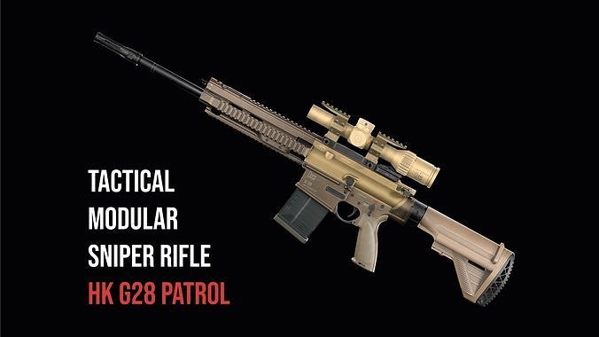 3D model Tactical Modular Sniper Rifle HK G28 patrol VR / AR / low-poly | CGTrader