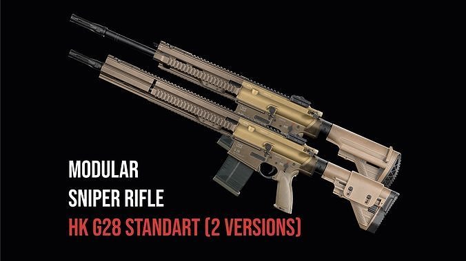 3D model Modular Sniper Rifle HK G28 standart VR / AR / low-poly | CGTrader
