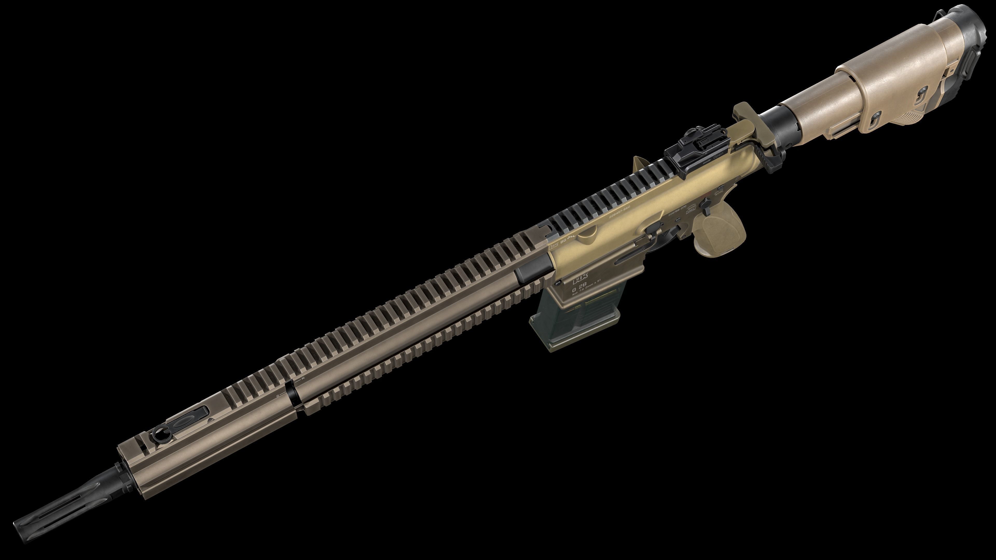 3D model Modular Sniper Rifle HK G28 standart VR / AR / low-poly | CGTrader