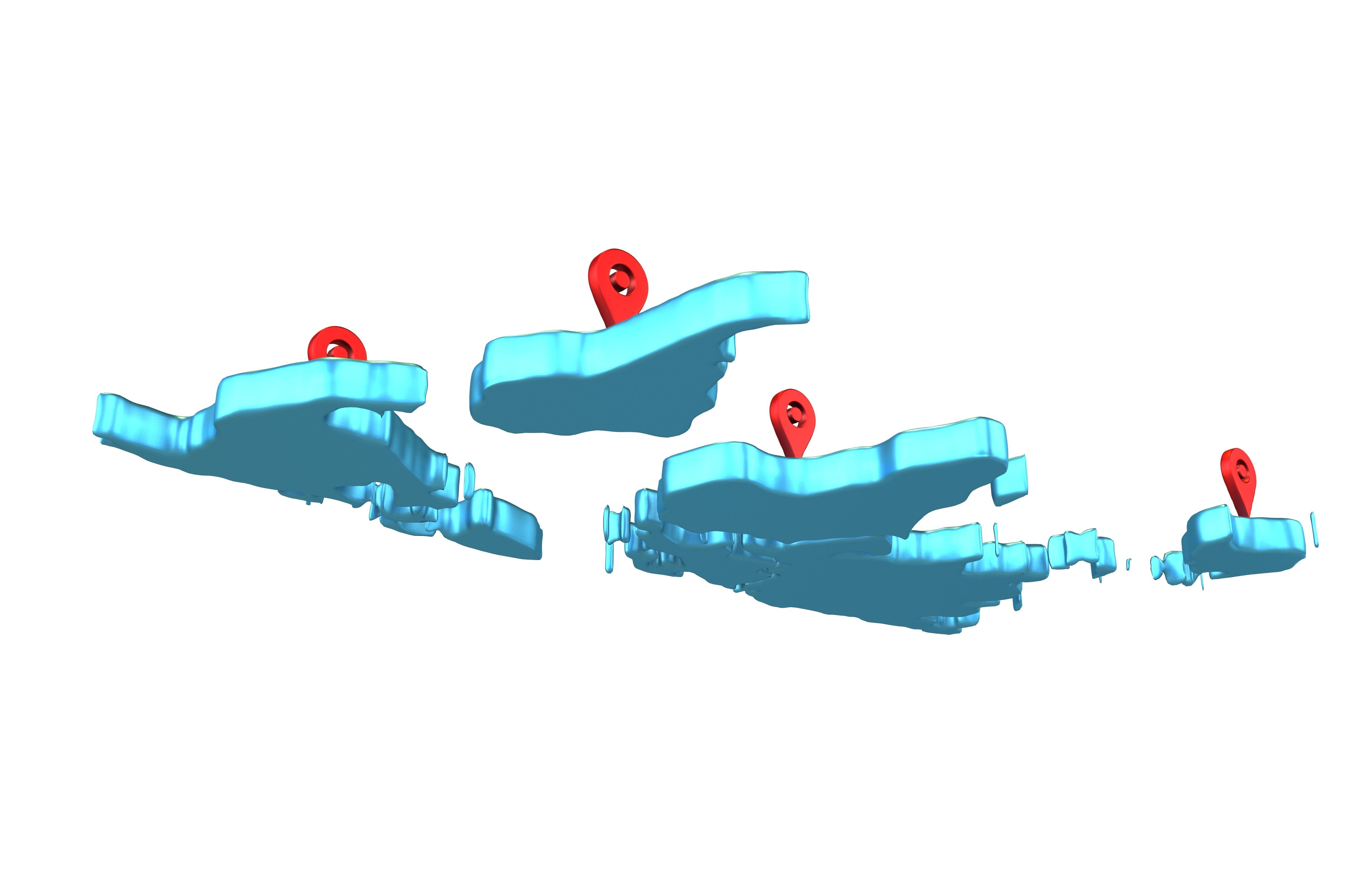 3D model Earth Map with Map Tag v1 005 VR / AR / low-poly | CGTrader