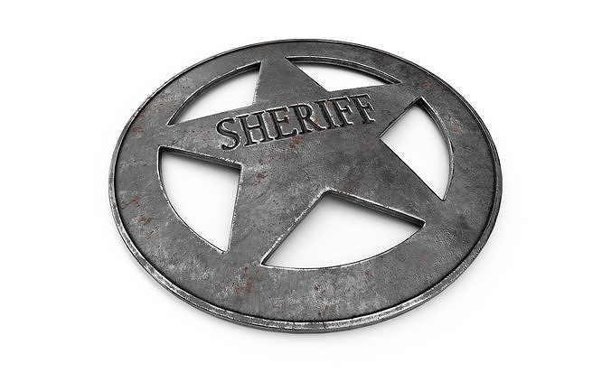 Old Sheriff Badge v2 3D model | CGTrader