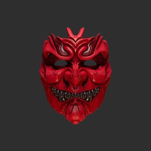Tengu 2 Oni Mask 16 Demon Full Face 3D print model 3D model 3D ...