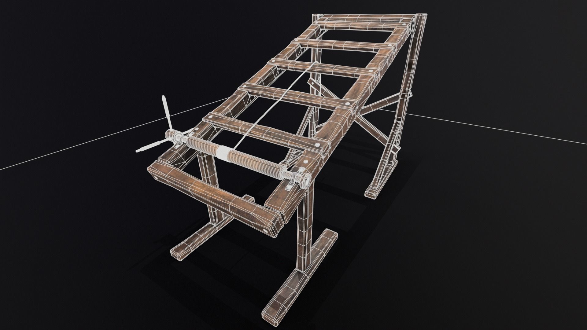 3D model Medieval Rack Torture Device VR / AR / low-poly | CGTrader
