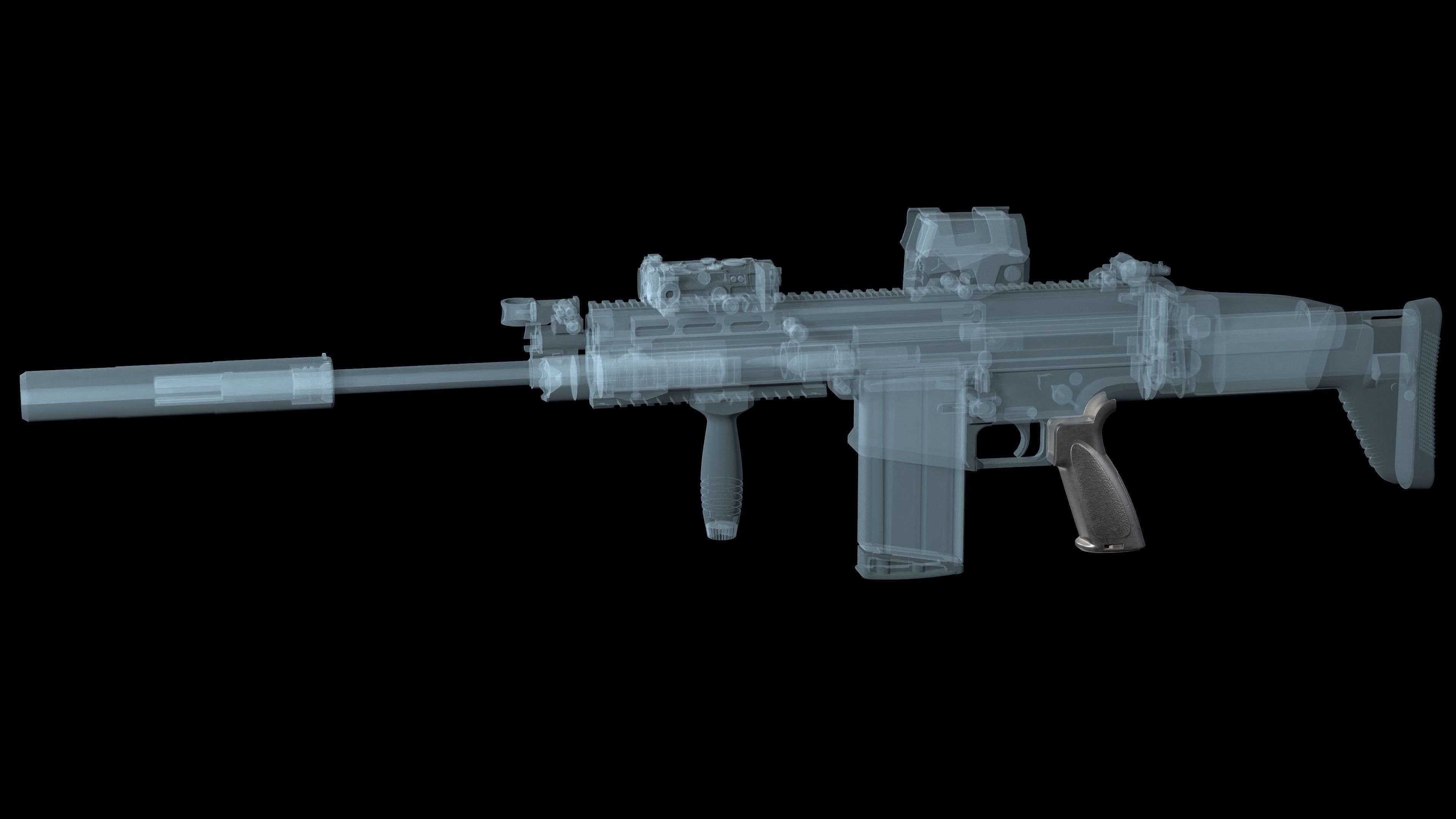 3D model AR 10 AR 15 pistol grip HK Battle Grip VR / AR / low-poly ...