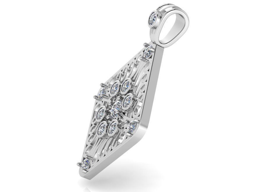 Rhomboid Diamond Pendant 4035 3D model 3D printable | CGTrader