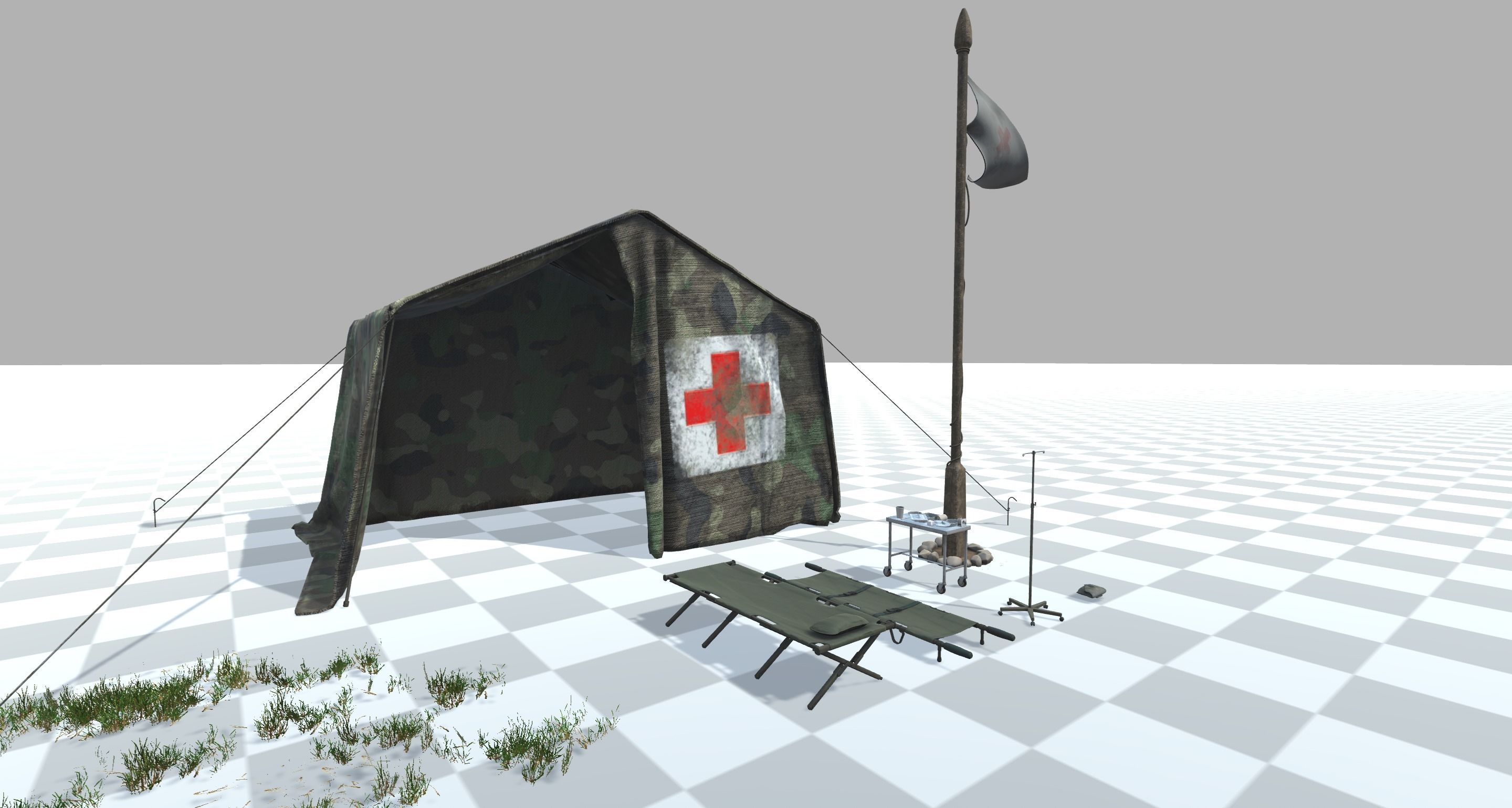 Military field hospital 3D model | CGTrader